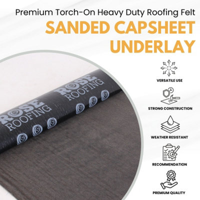 Premium Torch-On Heavy Duty Roofing Felt, Sanded Capsheet Underlay- SBS ...