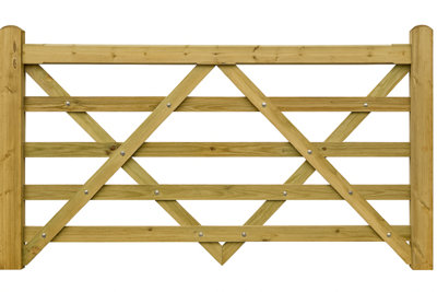 Premium Treated Timber 5 Bar Wooden Farm Gate 4ft 152cm Durable ...