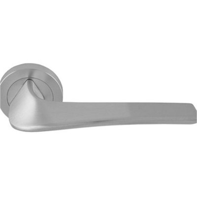 Premium Twisted Bar Door Handle Set - Satin Chrome Designer Lever On ...