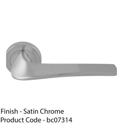 Premium Twisted Bar Door Handle Set - Satin Chrome Designer Lever On ...