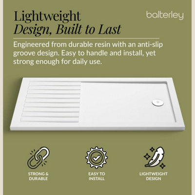 Premium Walk-In Shower Tray 1400mm x 800mm - White