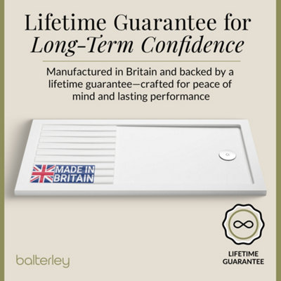 Premium Walk-In Shower Tray 1400mm x 800mm - White