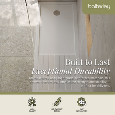 Premium Walk-In Shower Tray 1700mm x 700mm - White