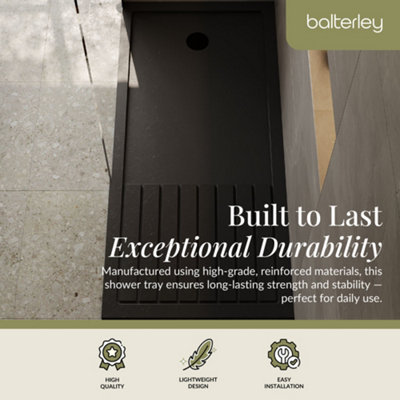 Premium Walk-In Shower Tray 1700mm x 800mm - Slate Grey