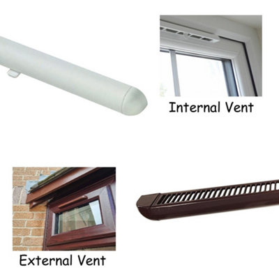 Premium Window Trickle Vent - (W) 300mm - Brown External/White Internal