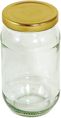 Preserving Jar with Gold Screw Top Lid 454g / 1lb