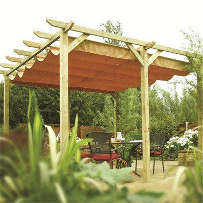 Pressure Treated Retractable Canopy (3.9m x 3.6m x 2.5m) | DIY at B&Q
