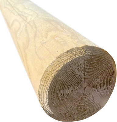 Pressure Treated Round Fence Posts 2400mm x 75mm - Pack of 3 (FREE ...