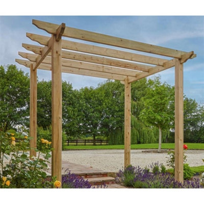 Pressure Treated Traditional Style Pergola (2.4m x 2.4m x 2.76m)