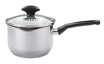 Prestige Cook & Strain Silver Round Stainless Steel Easy Clean Saucepan ...