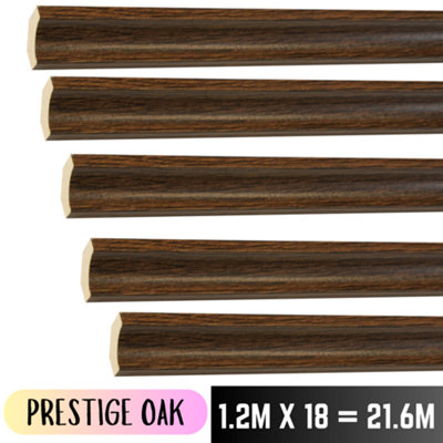 Prestige Oak Laminate Beading Scotia Edge Trim - 1.2M x 18 Total 21.6 ...
