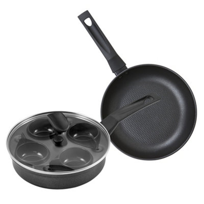 Prestige Pan Set Aluminium Egg Poacher 9x Tougher Frying Pan Non Stick ...