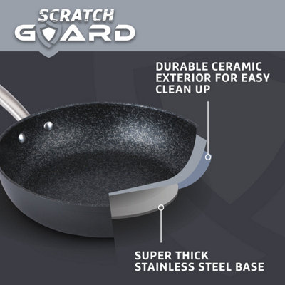 Prestige Scratch Guard Black Round Aluminium Induction Suitable Non ...
