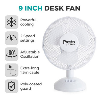 Presto PT600001 9 Desk Fan White