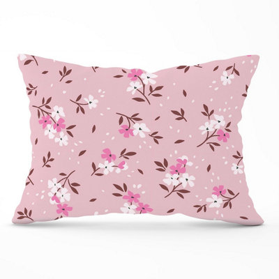 PRETTY PINK FLOWER PATTERN CUSHIONS 33CM X 48CM