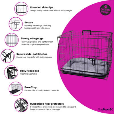 Pretty Pooch Dog Cage Medium Crate Puppy Cat Pet Training Crate Metal ...