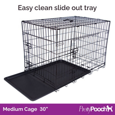 Pretty Pooch Dog Cage Medium Crate Puppy Cat Pet Training Crate Metal ...