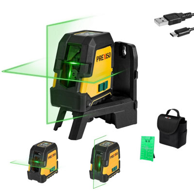 Prexiso 30 m Laser Level, Rechargeable Self Leveling Cross Line Green ...