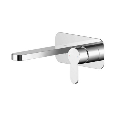 Pride Round Wall Mount 2 Tap Hole Basin Mixer Tap & Back Plate - Chrome ...