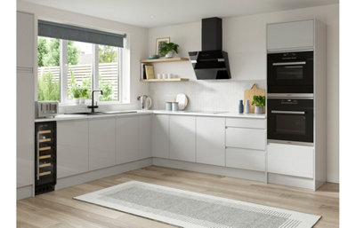 Prima 60cm Ceramic Hob, 4 Cooking Zones, Black Glass, Side Rotary ...