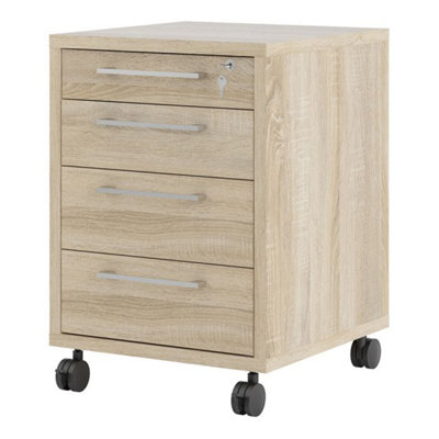 Prima Mobile 4 drawer cabinet in Oak