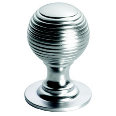 Prima Satin Chrome Queen Anne Solid Cupboard Knob - 0.275 Inches