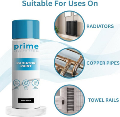 Prime Radiator Paint Satin Black Spray 400ml