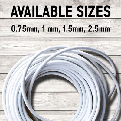 Primes DIY 3 Core Round White Flex Flexible Cable, stranded electrical ...