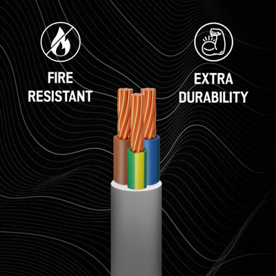 Primes DIY 3 Core Round White Flex Flexible Cable, stranded electrical ...