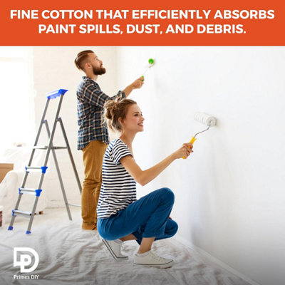 PRIMES DIY Laminated Twill Professional Quality Dust Sheet 12 x 9 ft ...