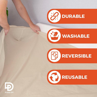 PRIMES DIY Laminated Twill Professional Quality Dust Sheet 12 x 9 ft ...