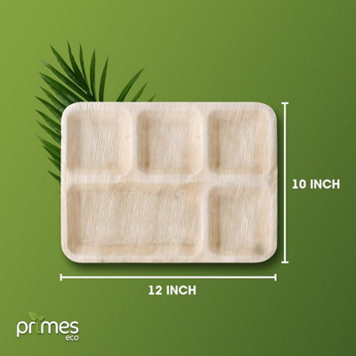 PRIMES ECO 12 x 10 Inch Areca Leaf Rectangular Plates, Heavy Duty ...