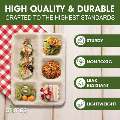 PRIMES ECO 12 x 10 Inch Areca Leaf Rectangular Plates, Heavy Duty ...