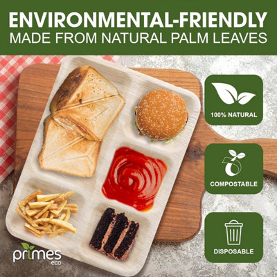 PRIMES ECO 12 x 10 Inch Areca Leaf Rectangular Plates, Heavy Duty ...
