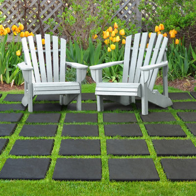 Primeur Square Stomp Stone - Graphite, 30 x 30cm - Rubber Stepping ...