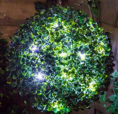 PRIMROSE 28CM SOLAR POWERED LED ARTIFICIAL TOPIARY BALL 'THE LITTLE ...