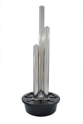 Primrose 3 Brushed Tubes Stainless Steel Water Feature with Lights 121cm