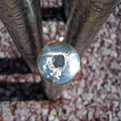 Primrose 3 Brushed Tubes Stainless Steel Water Feature with Lights ...