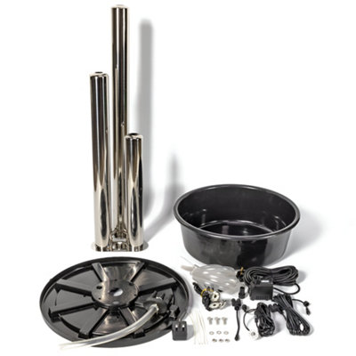 Primrose 3 Polished Tubes Stainless Steel Metal Water Feature with ...
