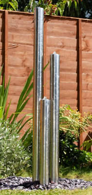 Primrose 3 Tier Tube Stainless Steel Tubes Garden Water Feature with ...