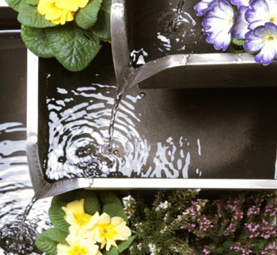 Primrose 4-Tier Stainless Steel Cascading Water Feature with Planter 49cm