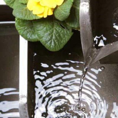 Primrose 4-Tier Stainless Steel Cascading Water Feature with Planter 49cm
