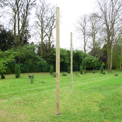 Primrose 4m Tall Wooden Sail Shade Pole with Eyebolt Screw Fixture for ...