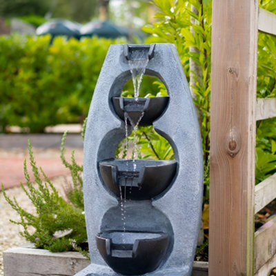 Primrose 5 Tier Stone Effect Pouring Bowls Cascading Water Feature 102cm