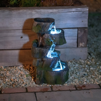 Primrose 5 Tier Tree Trunk Falls Cascading Garden Outdoor Water Feature ...