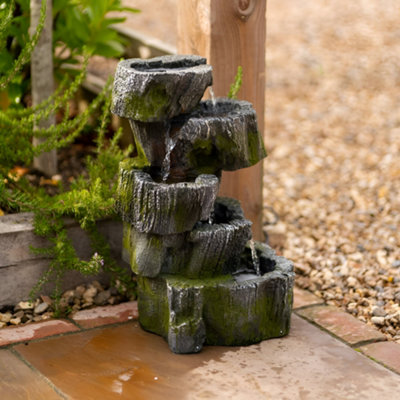 Primrose 5 Tier Tree Trunk Falls Cascading Garden Outdoor Water Feature ...