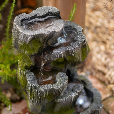 Primrose 5 Tier Tree Trunk Falls Cascading Garden Outdoor Water Feature ...