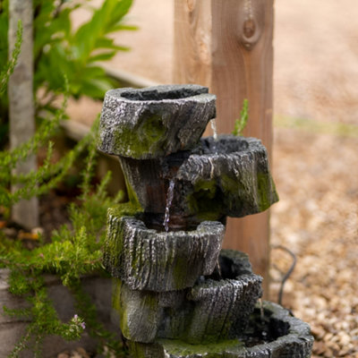 Primrose 5 Tier Tree Trunk Falls Cascading Garden Outdoor Water Feature ...