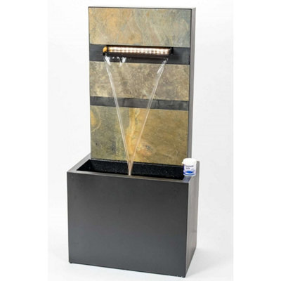 Primrose Alhambra Zinc & Stone Water Feature with Lights 100cm | DIY at B&Q