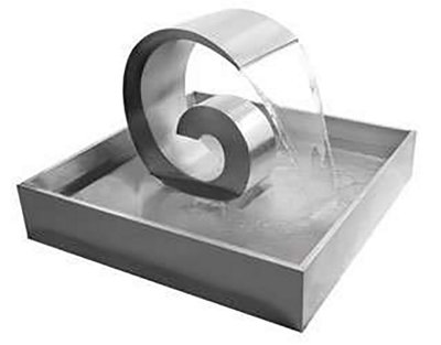 Primrose Ammonite Cascading Stainless Steel Water Feature Outdoor Pond ...